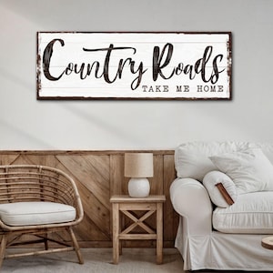 Country Road Take Me Home Sign Decor | Country Roads Sign | Family Room ...