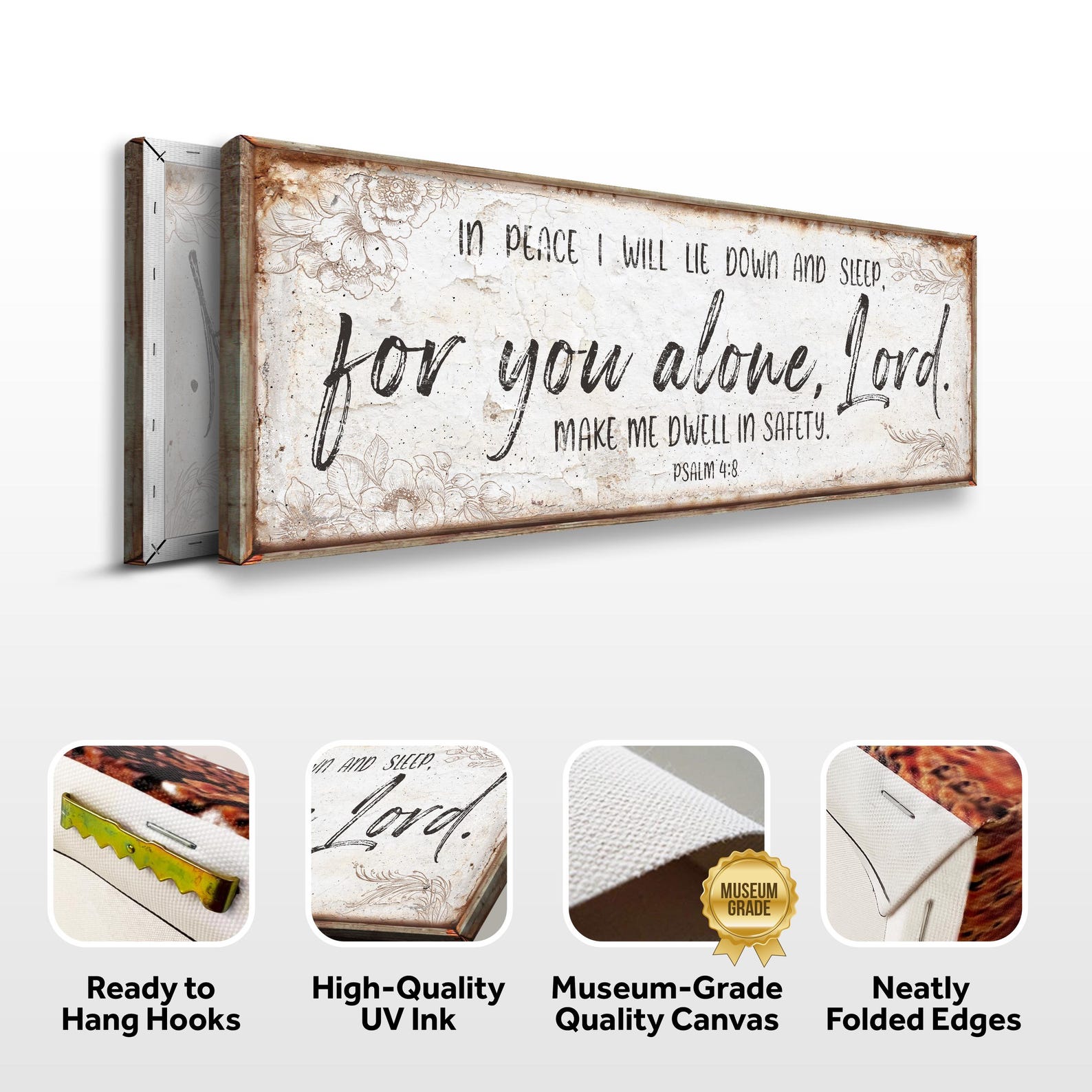 In Peace I Will Lie Down Sign | Sleep for You Alone Lord Faith Sign ...