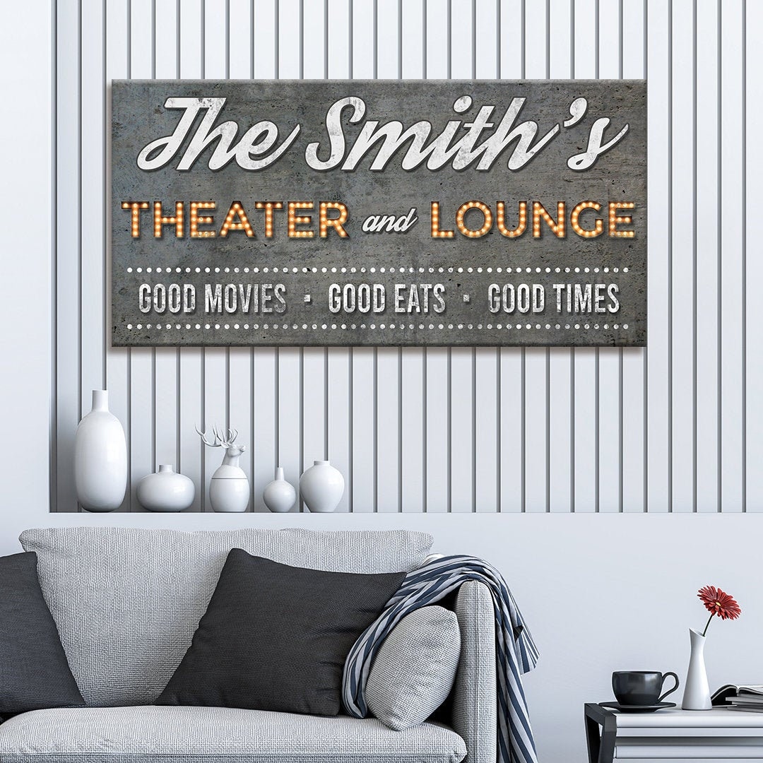 Home Theater Decor | Custom Sign Theater Room Decor | Retro Movie Sign ...