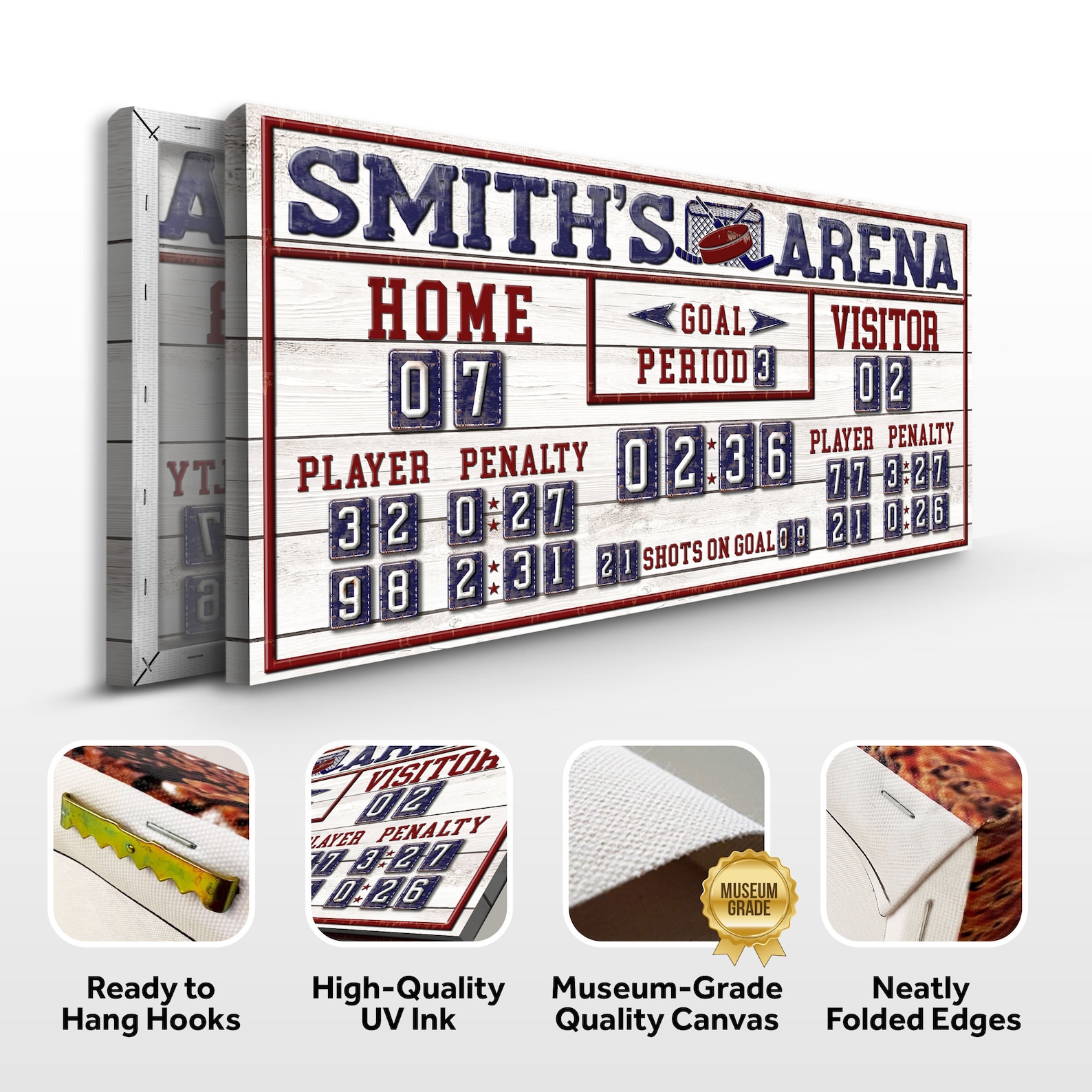 Hockey Scoreboard Sign | Game Room Wall Decor | Custom Hockey ...