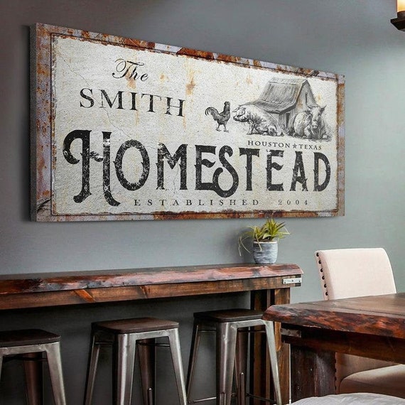Homestead Farmhouse Sign Home Decor Family Farm Sign - Etsy