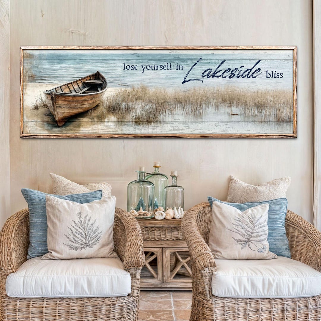 Lose Yourself in Lakeside Sign | Lake House Wall Art | Rustic Lakeside ...