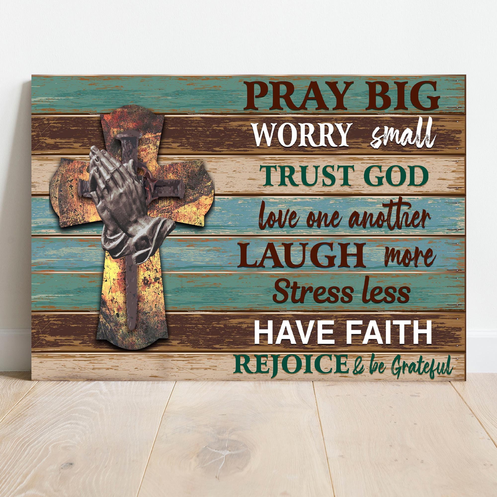 Faith Sign | Pray Big Worry Small Christian Wall Art | Religious Sign ...