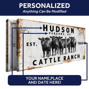 Cattle Ranch Sign Brand Cow Print Farmhouse Rustic Home Decor Room Wall ...