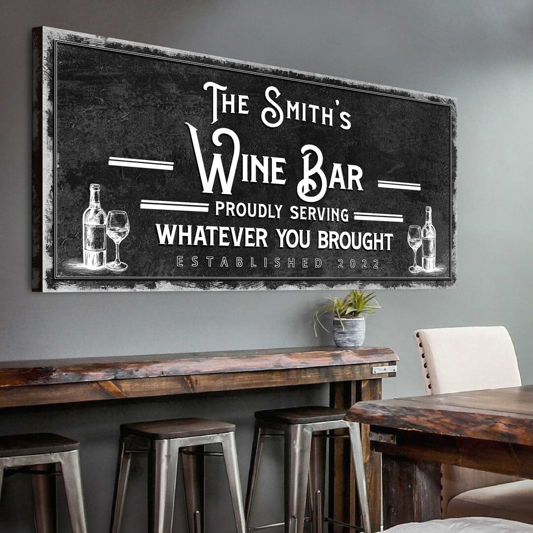 Wine Sign | Gift for Wine Lover | Farmhouse Wine Wall Décor | Wine Bar ...