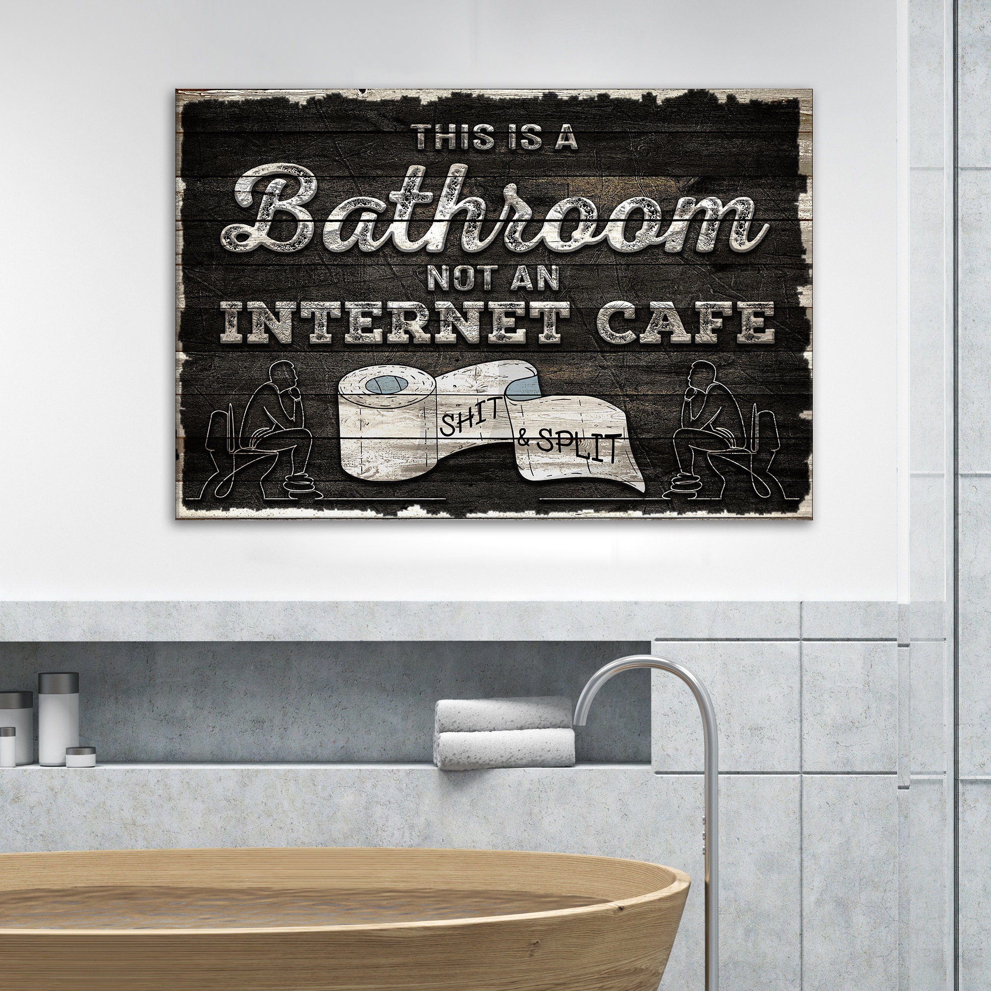 Farmhouse Bathroom Sign | Funny Bathroom Decor | Personalized Sign ...