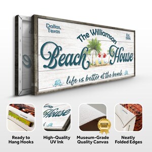 Custom Beach House Sign | Coastal Wall Art | Beach Art Custom Sign ...