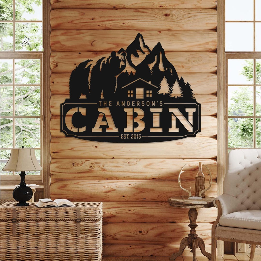 Personalized Family Cabin Metal Sign | Family Name Cabin Sign | Cabin ...
