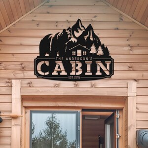 Personalized Family Cabin Metal Sign | Family Name Cabin Sign | Cabin ...