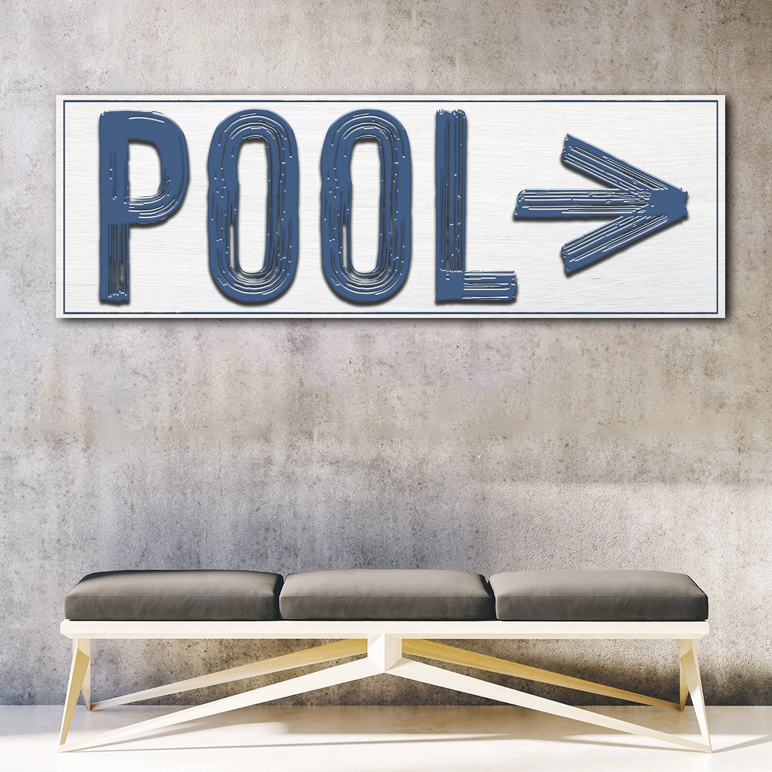 Pool Sign | Pool Arrow Sign Canvas Wall Art | Pool Sign With Arrow Wall ...