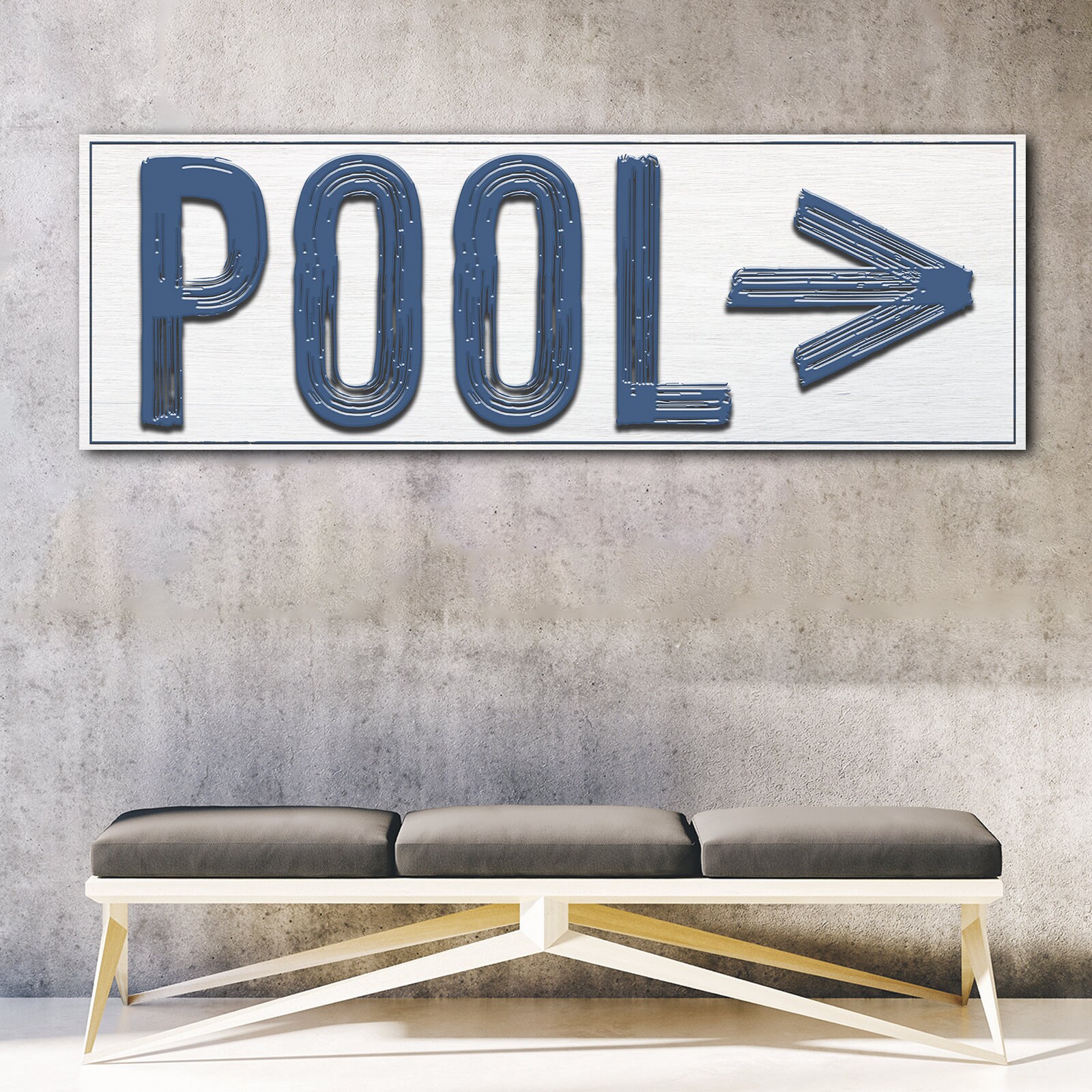 Pool Sign | Pool Arrow Sign Canvas Wall Art | Pool Sign With Arrow Wall ...