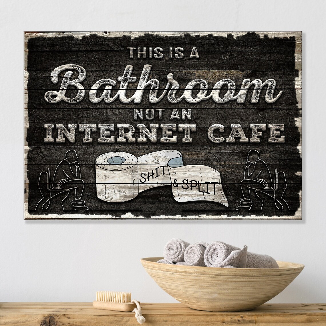 Farmhouse Bathroom Sign Funny Bathroom Decor This is A - Etsy