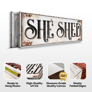 She Shed Sign She Shed Floral Canvas Decor She Shed Wall Decor Gift for ...