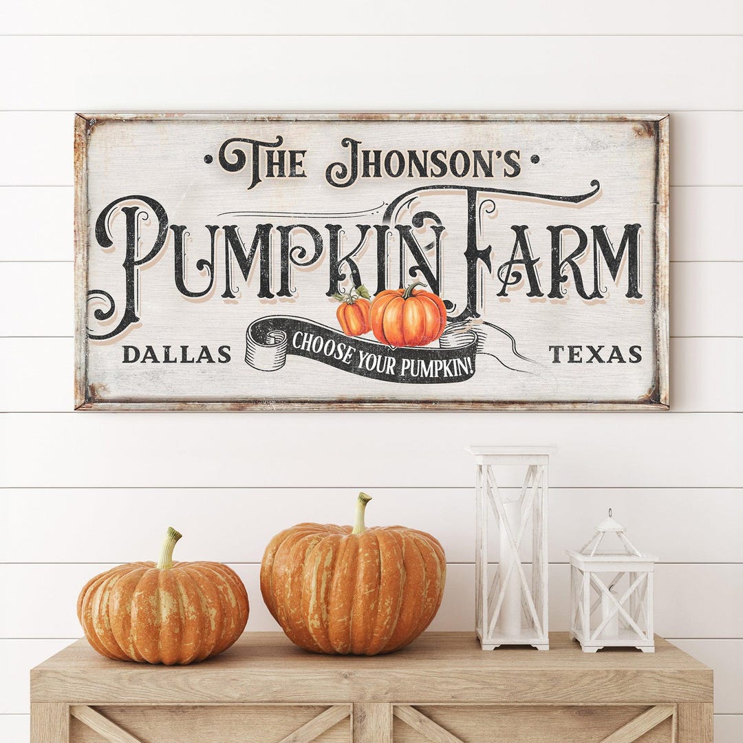 Pumpkin Farm Sign Decor | Custom Pumpkin Patch Sign | Rustic Fall Decor ...