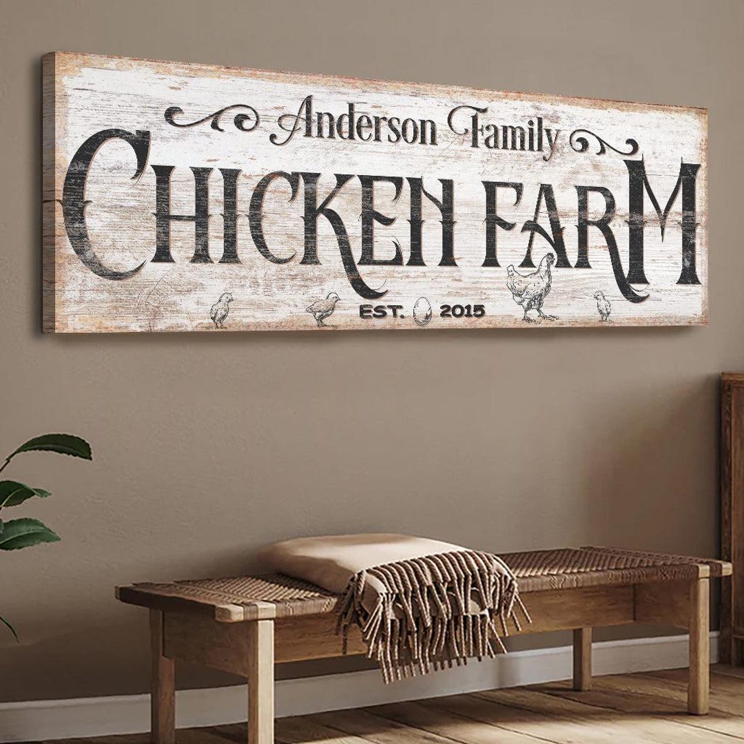 Chicken Farm Sign | Rustic Chicken Farm Decor | Chicken Coop Farmhouse ...