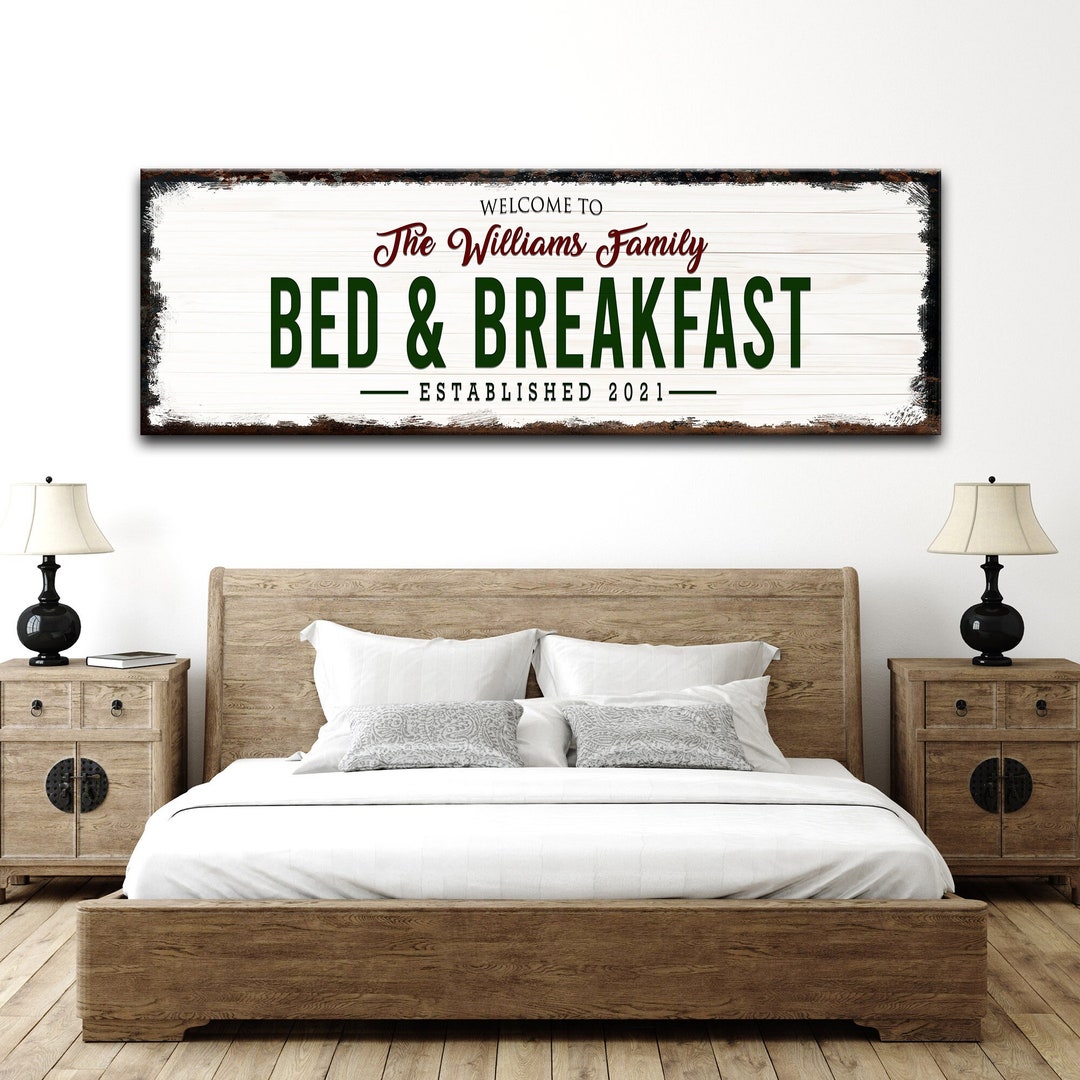 Welcome Bed and Breakfast Sign, Farmhouse Kitchen and Dining Room Wall ...