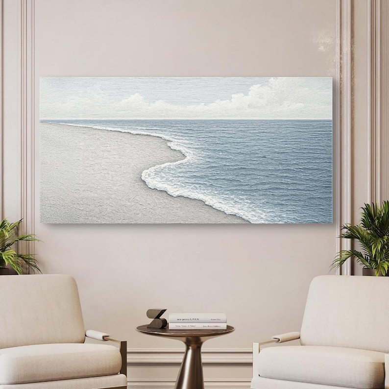 Abstract Beach Shore Wall Art | Ocean Wave Coastal Wall Art | Modern ...