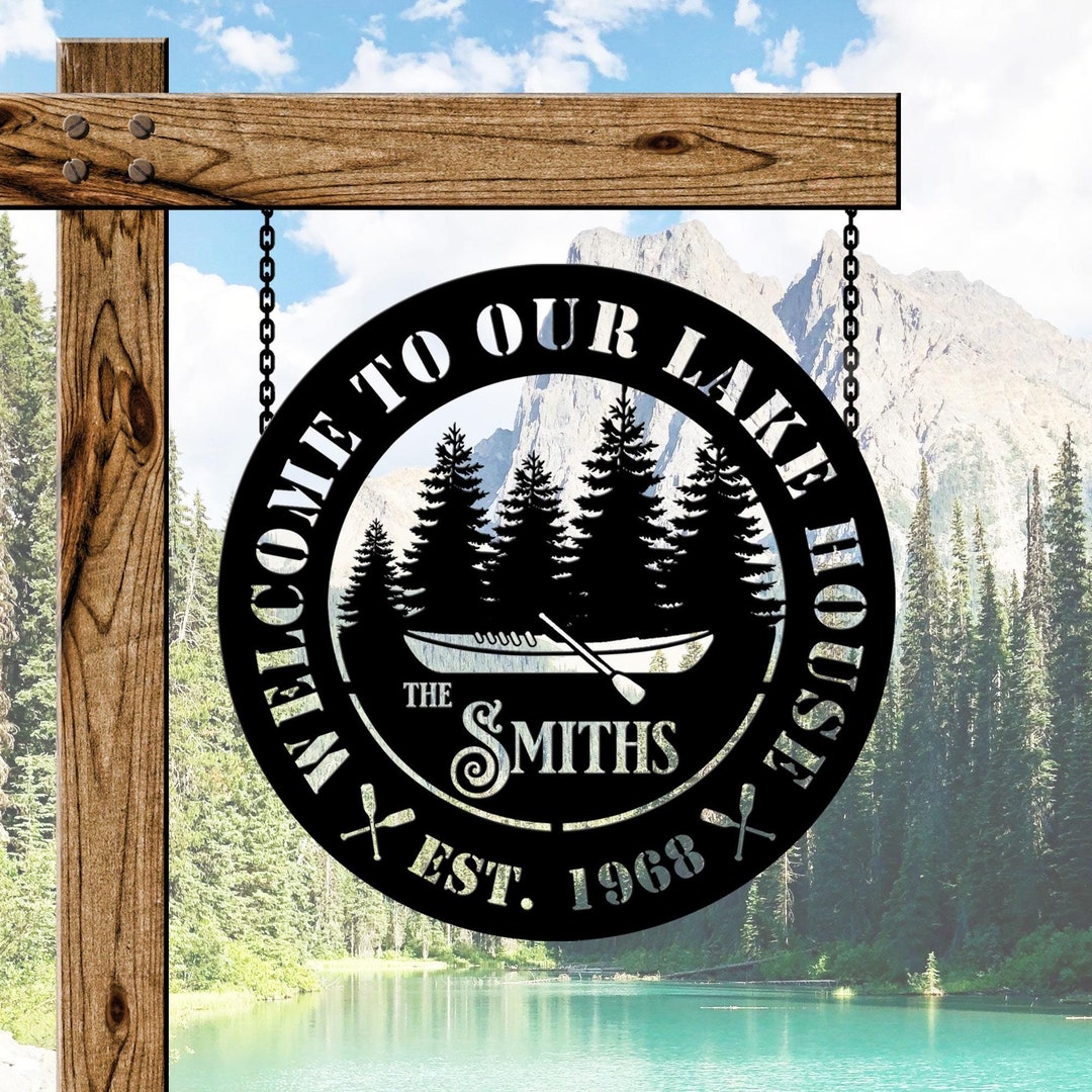 Custom Lake Sign | Lake House Metal Sign | Lake House Wall Art | Lake ...