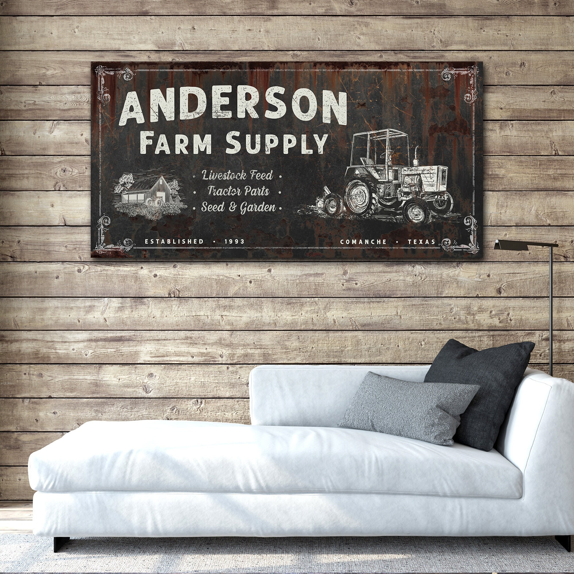 Farm Sign Farmhouse Decor Personalized Gift Vintage Tractor | Etsy