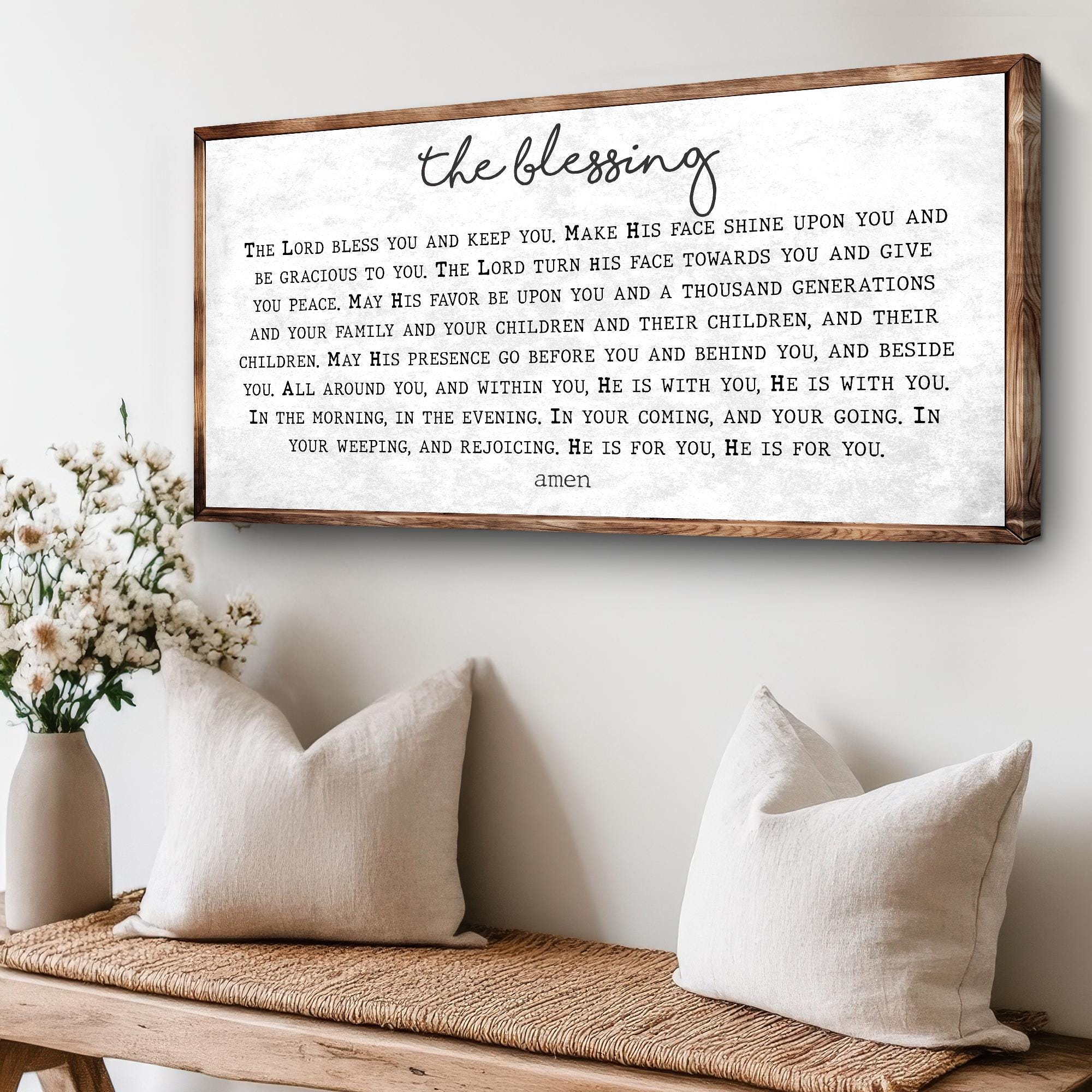 The Blessing Faith Sign | Inspirational Wall Art Canvas | Christian ...