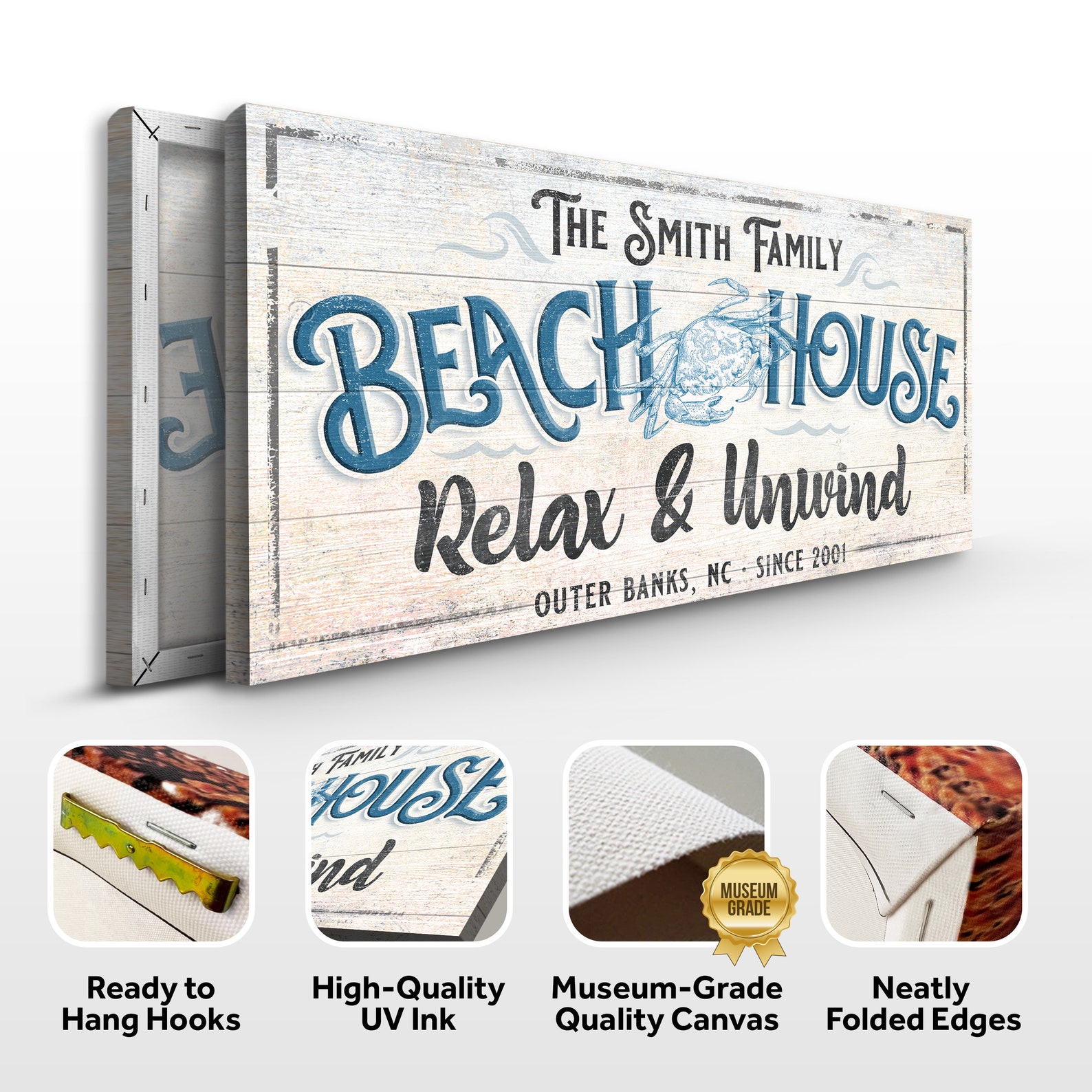 Personalized Modern Beach House Decor | Custom Beach House Sign ...