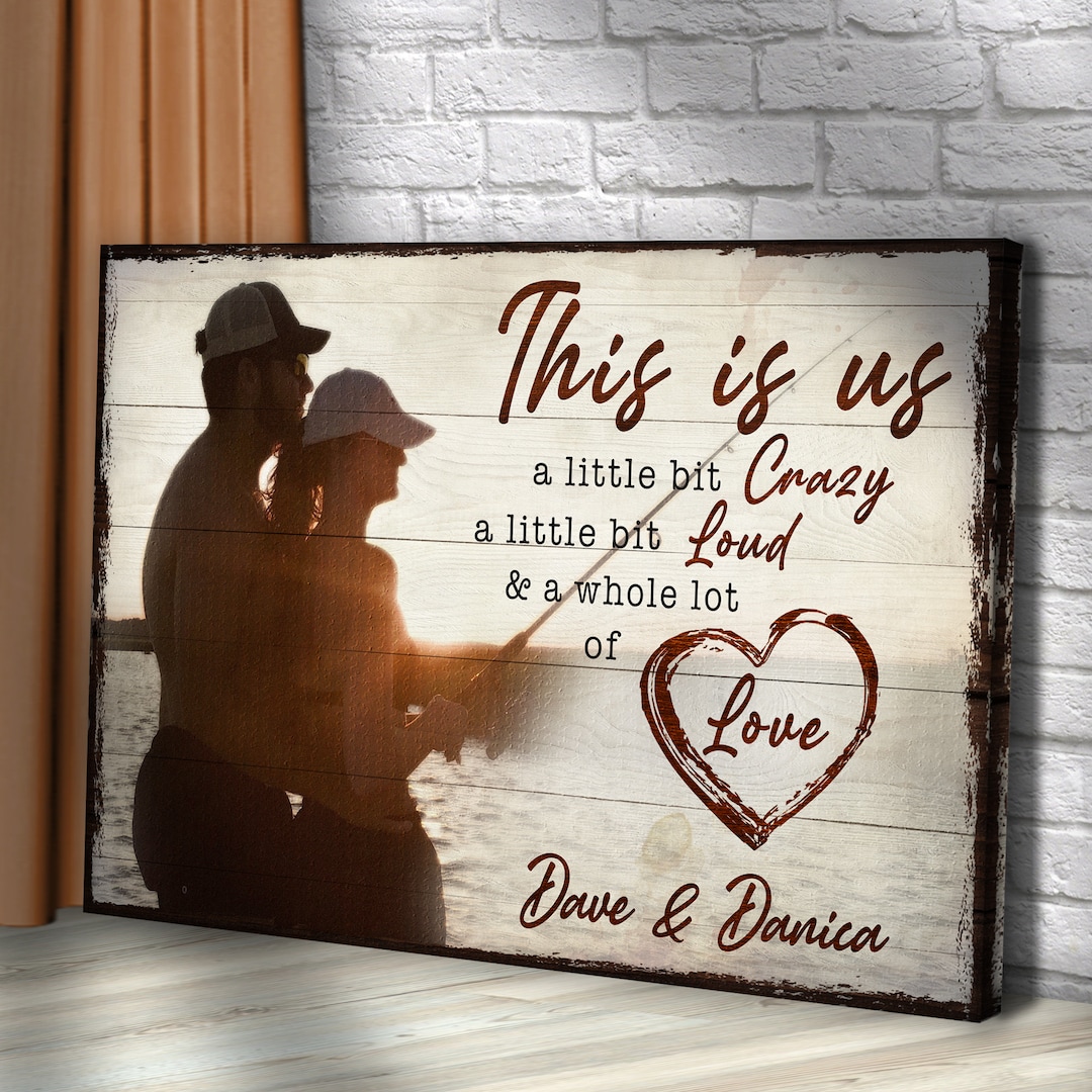 Fishing Couple Sign This is Us Sign Wall Art Anniversary Gift for ...