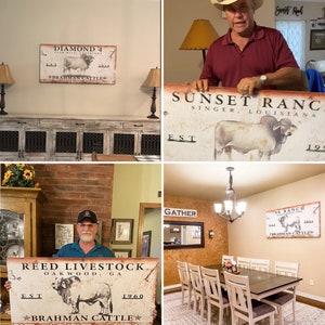 Brahman Cattle Sign | Brahman Cow Cattle Ranch Sign | Cattle Picture ...