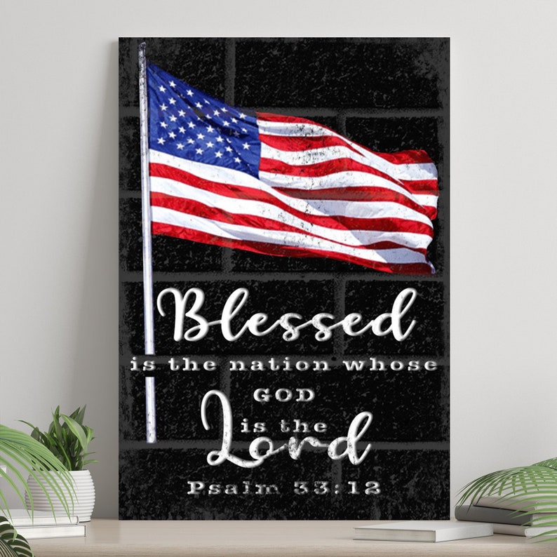 Blessed is the Nation Whose God is the Lord Sign Psalm 33:12 - Etsy
