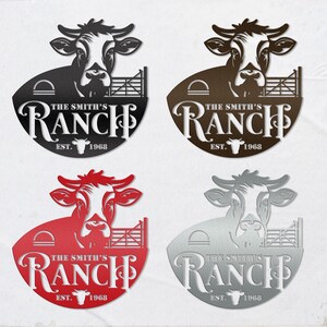 Cattle Ranch Metal Sign | Personalized Farmhouse Decor | Custom Cattle ...