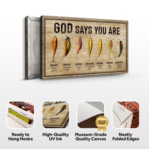 Fishing Sign | God Says You Are Fishing Lure Print | Christian Wall Art ...