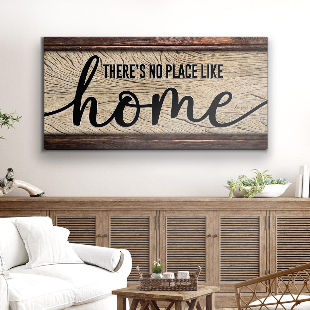 There's No Place Like Home Sign | Living Room Wall Decor | Housewarming ...