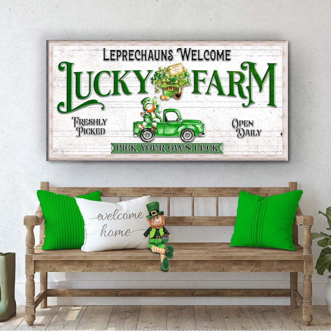 Lucky Farm Canvas | Saint Patricks Day Sign | Modern Farmhouse Wall ...