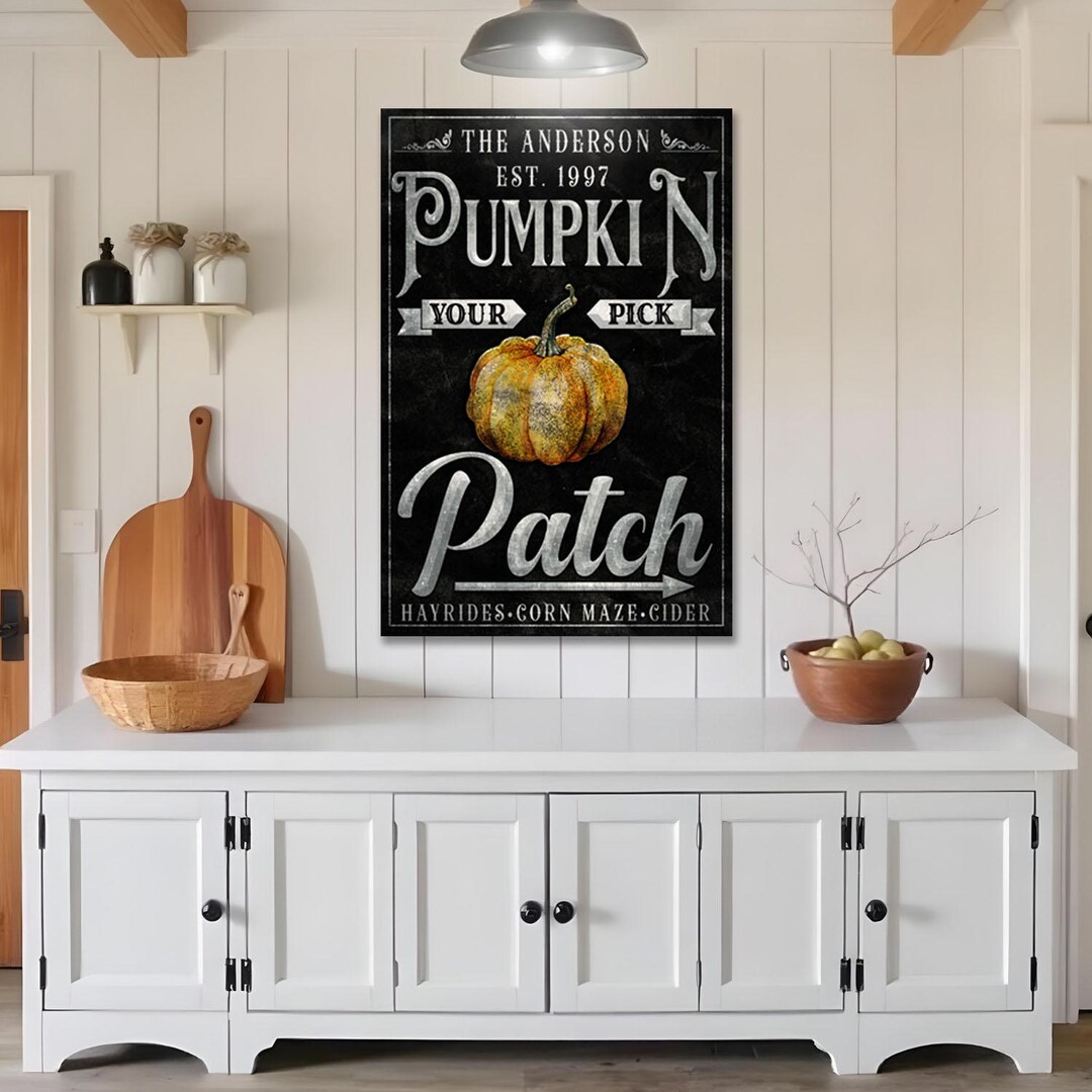Personalized Pumpkin Patch Sign | Farmhouse Kitchen Sign | Thanksgiving ...