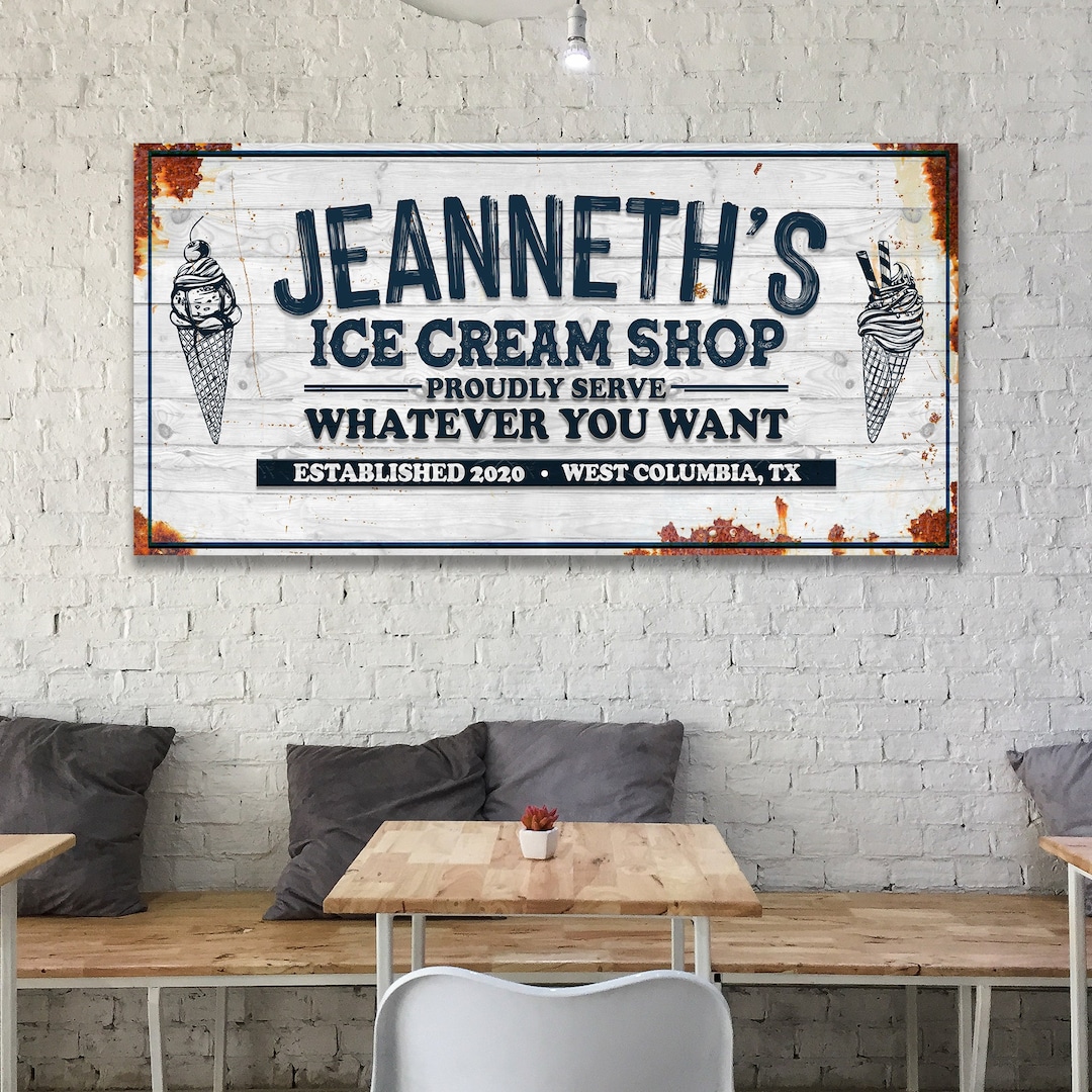 Summer Kitchen Wall Decor | Personalized Ice Cream Sign | Ice Cream ...