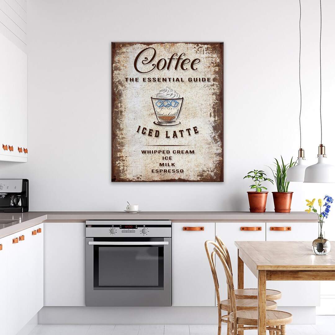 Coffee Sign Coffee Guide Print Latte Sign Iced Coffee Sign Coffee Lover ...