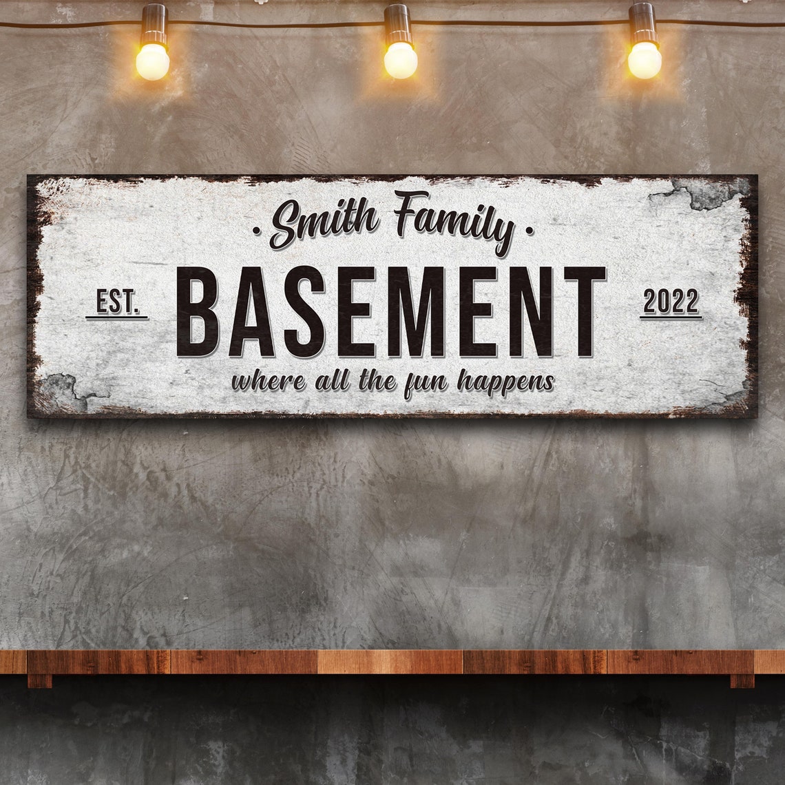Basement Bar Sign | Bar Sign for Home Bar Wall Art | Personalized ...