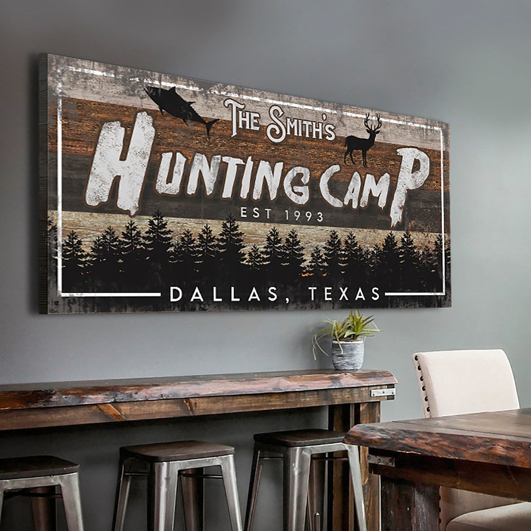 Hunting Decor | Family Name Sign | Hunting Camp Sign | Established Sign ...
