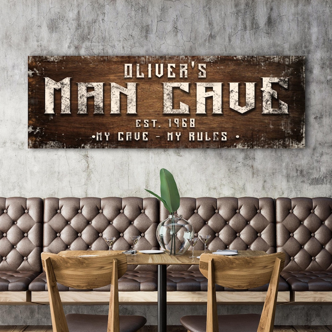 Man Cave Sign Custom | Personalized Man Cave Wall Art | Custom Tavern ...