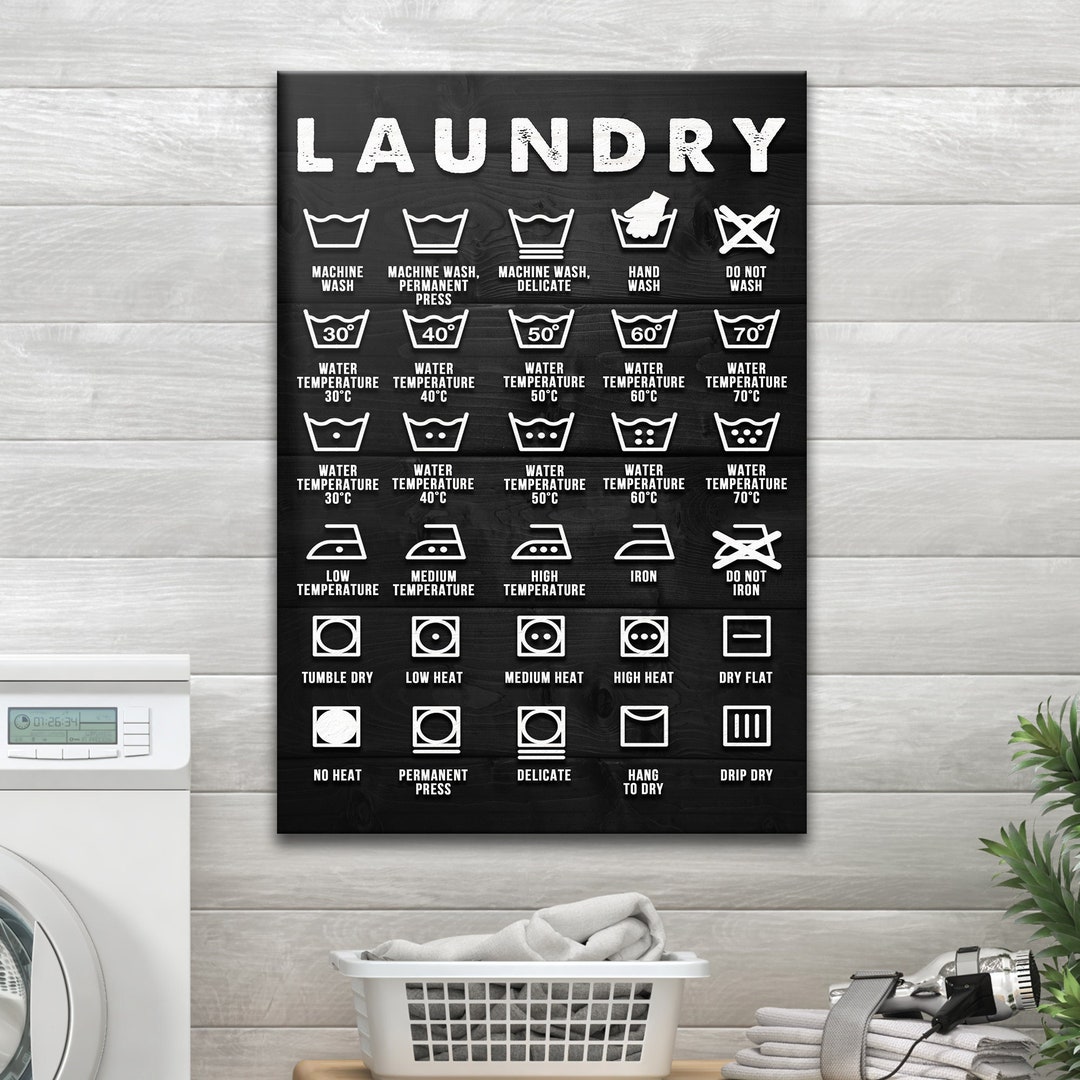 Laundry Care Guide Custom Personalized Laundry Care Print Laundry Room ...