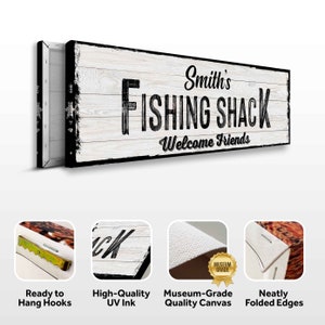 Fishing Sign | Personalized Name Fishing Shack Sign | Welcome Friends ...