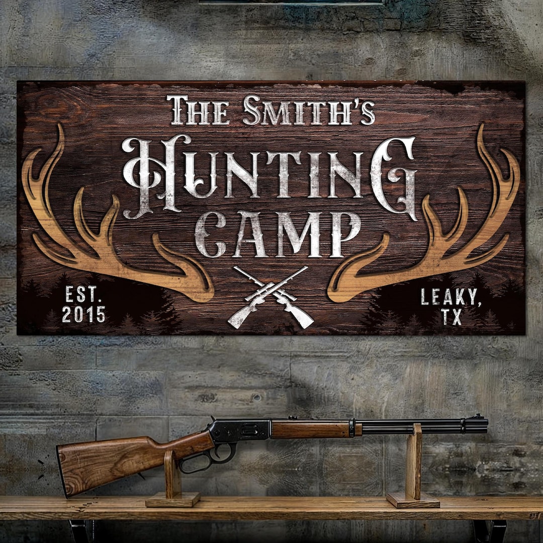 Hunting Camp Sign Decor | Personalized Gift for Hunter | Hunting Sign ...