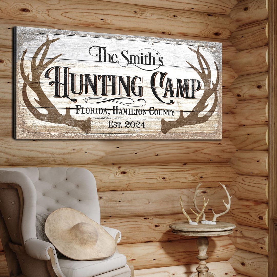 Hunting Camp Sign Decor | Hunting Sign Wall Art | Custom Hunting Sign ...
