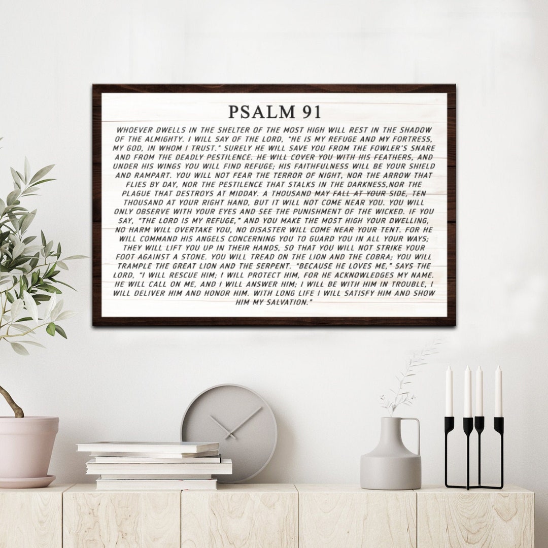 Psalm 91 Faith Sign | Christian Wall Art | Rustic Wall Art Christian ...