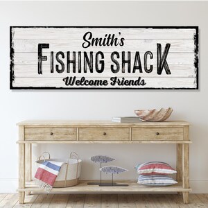 Fishing Sign | Personalized Name Fishing Shack Sign | Welcome Friends ...