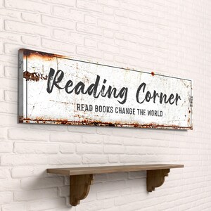 Reading Corner Sign, Kid Room Decor, Library Decor, Book Lover Sign ...
