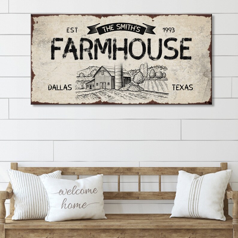 Personalized Farm Sign Modern Farmhouse Wall Decor Custom | Etsy