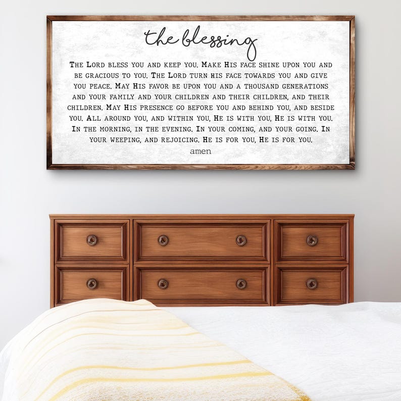 The Blessing Faith Sign | Inspirational Wall Art Canvas | Christian ...