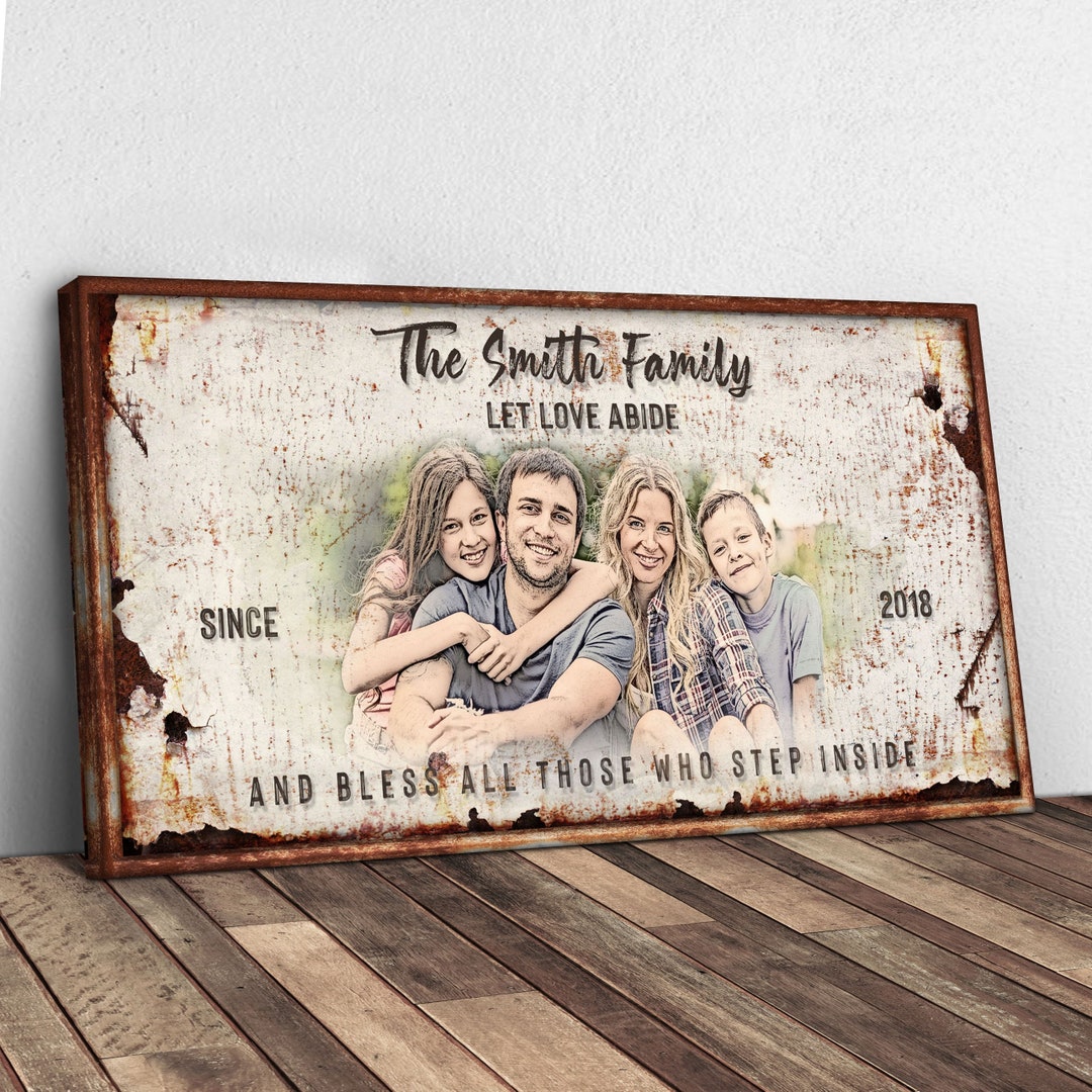 Custom Family Portrait | Photo to Canvas Sign | Family Wall Art ...