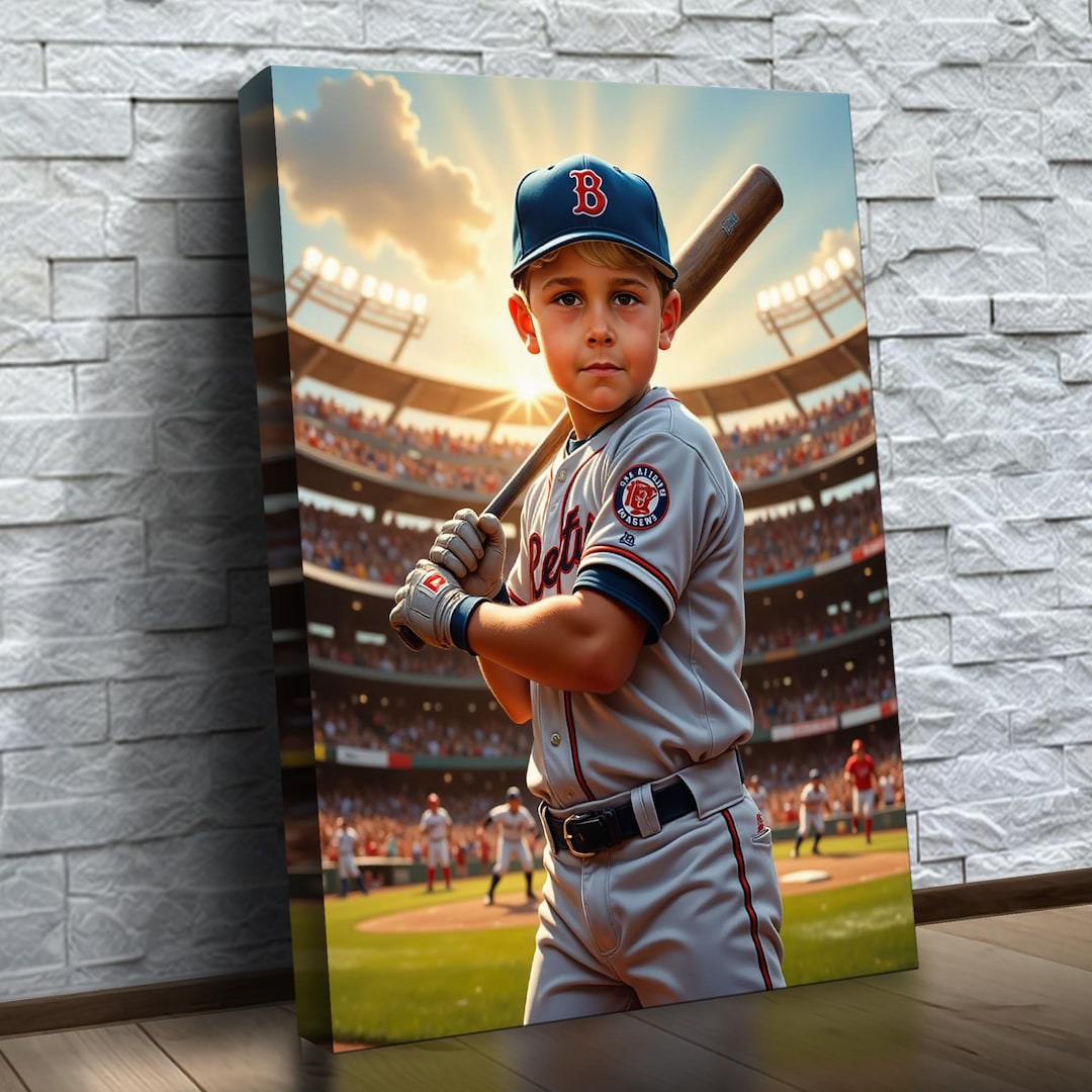 Personalized Baseball Canvas Art | Custom Sports Decor | Young Baseball ...