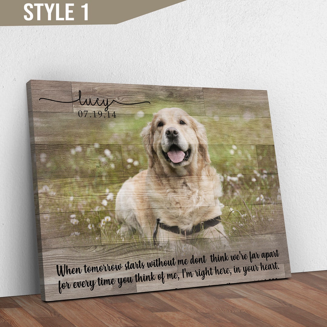 Custom Pet Memorial Gift Dog Memorial Sign Pet Portrait Photo Loss of ...